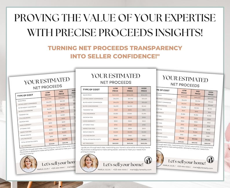 Seller Net Proceeds, Real Estate Seller Estimated Proceeds Template ...