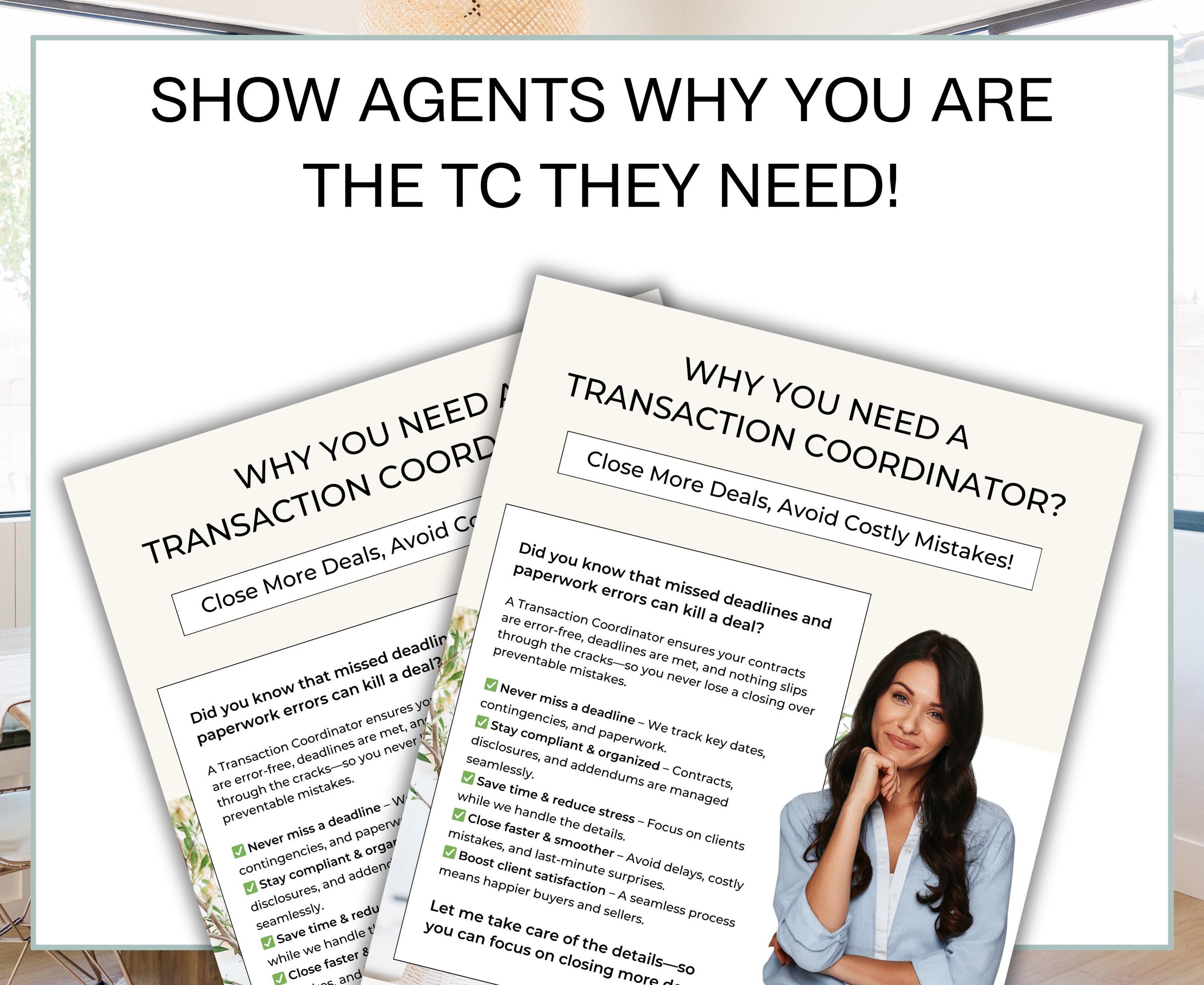 Transaction Coordinator Flyer, Real Estate TC Marketing, Why Hire TC ...