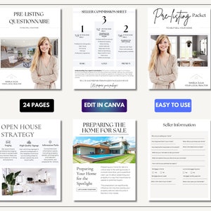Pre-listing Packet for Real Estate, Seller Pre-listing Presentation for ...