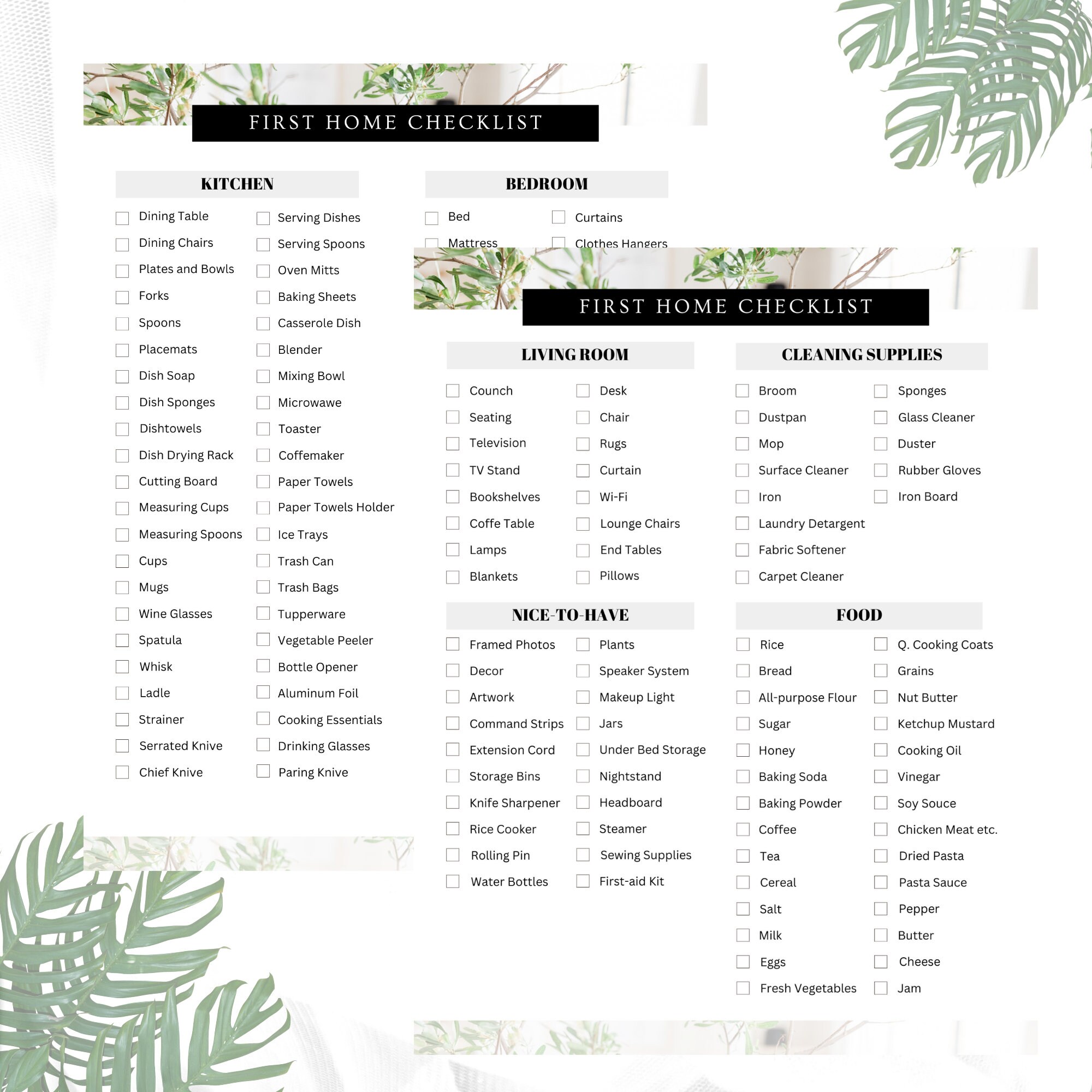 First Apartment Checklist Template My First Apartment Essentials Moving ...