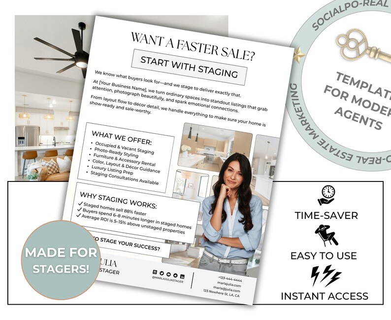 Staging Flyer, Home Stager Marketing Flyer, Staging Consultation Flyer ...
