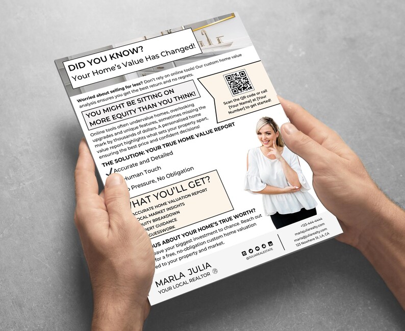 Home Value Flyer for Real Estate Agents, Realtor Farming Flyer Template ...