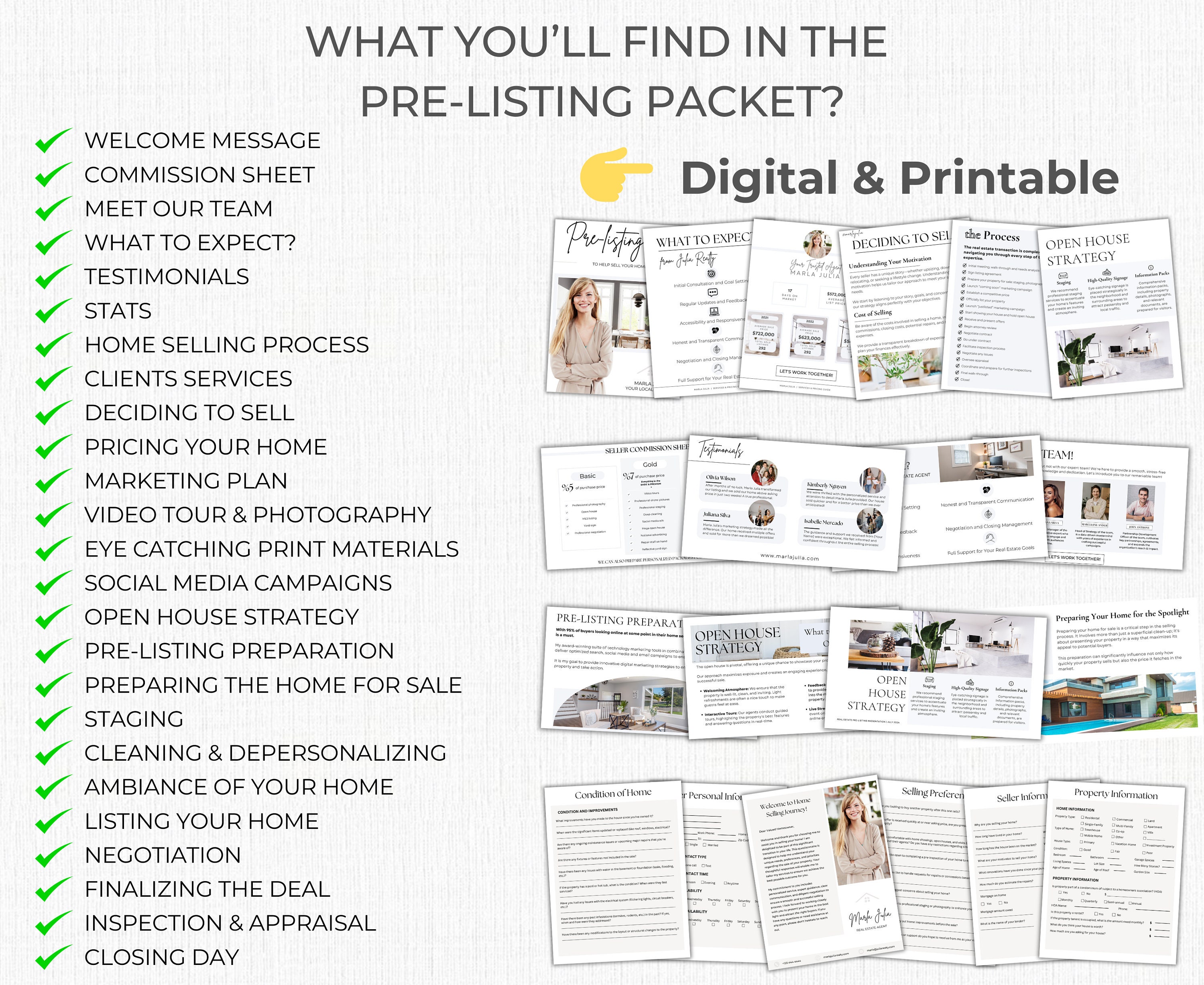 Pre-listing Packet for Real Estate, Seller Pre-listing Presentation for ...