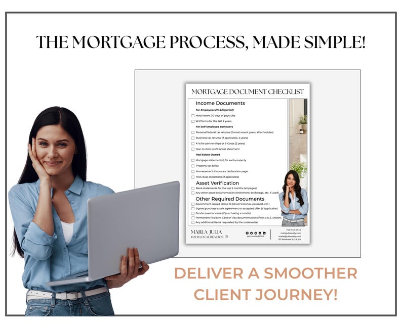 Mortgage Document Checklist, Home Loan Document Flyer, Buyer Loan Prep ...