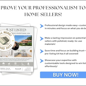 Pre-listing Kit for Real Estate Agent, Pre-listing Presentation, CMA ...