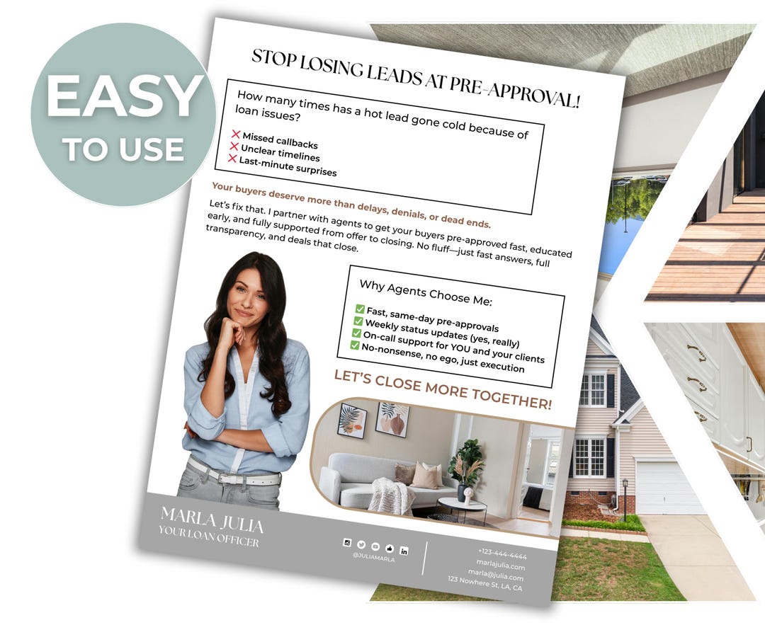 Loan Officer Flyer Template, Letter to Realtor From Loan Officer ...