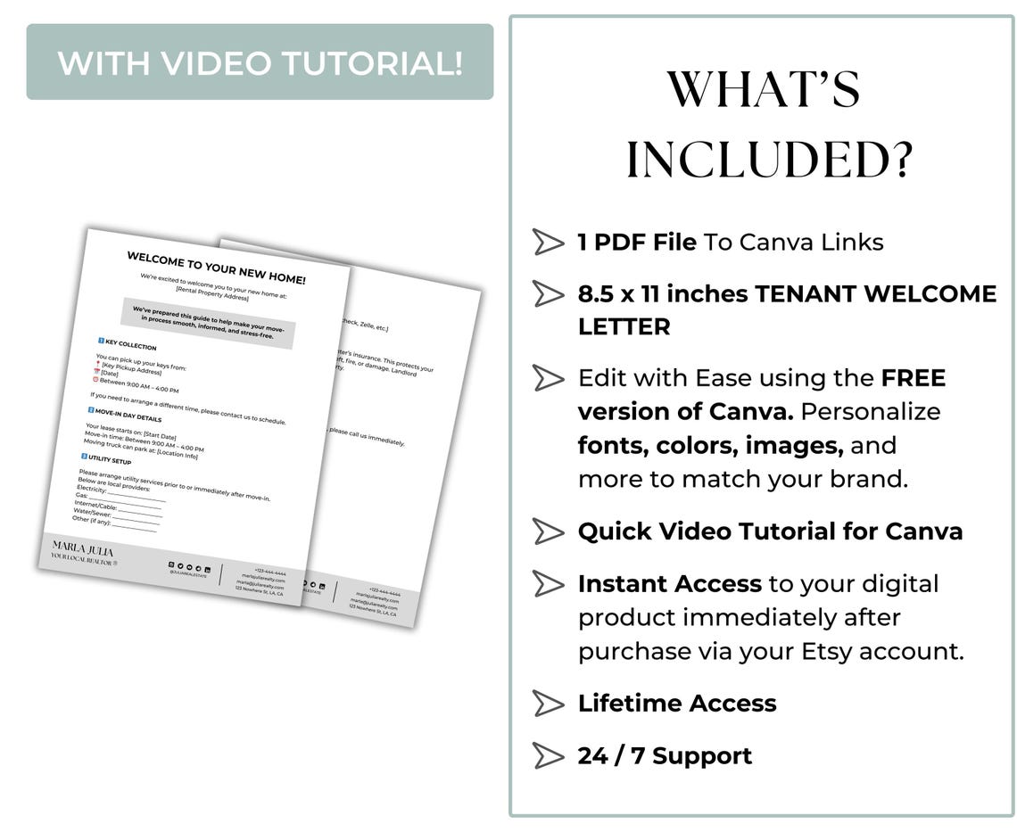 Tenant Welcome Letter Template, Landlord Welcome Packet, New Renter ...