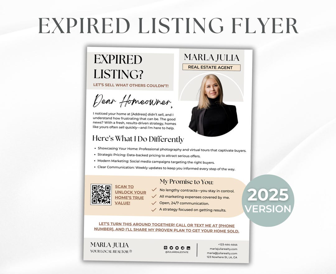 Expired Listing Flyer for Real Estate Agents, Canva Expired Listing ...