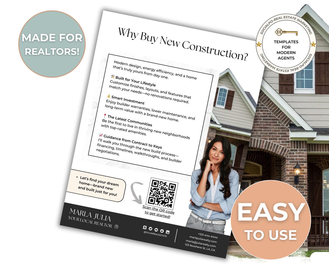 New Construction Flyer, Real Estate Builder Brochure, Home Builder ...