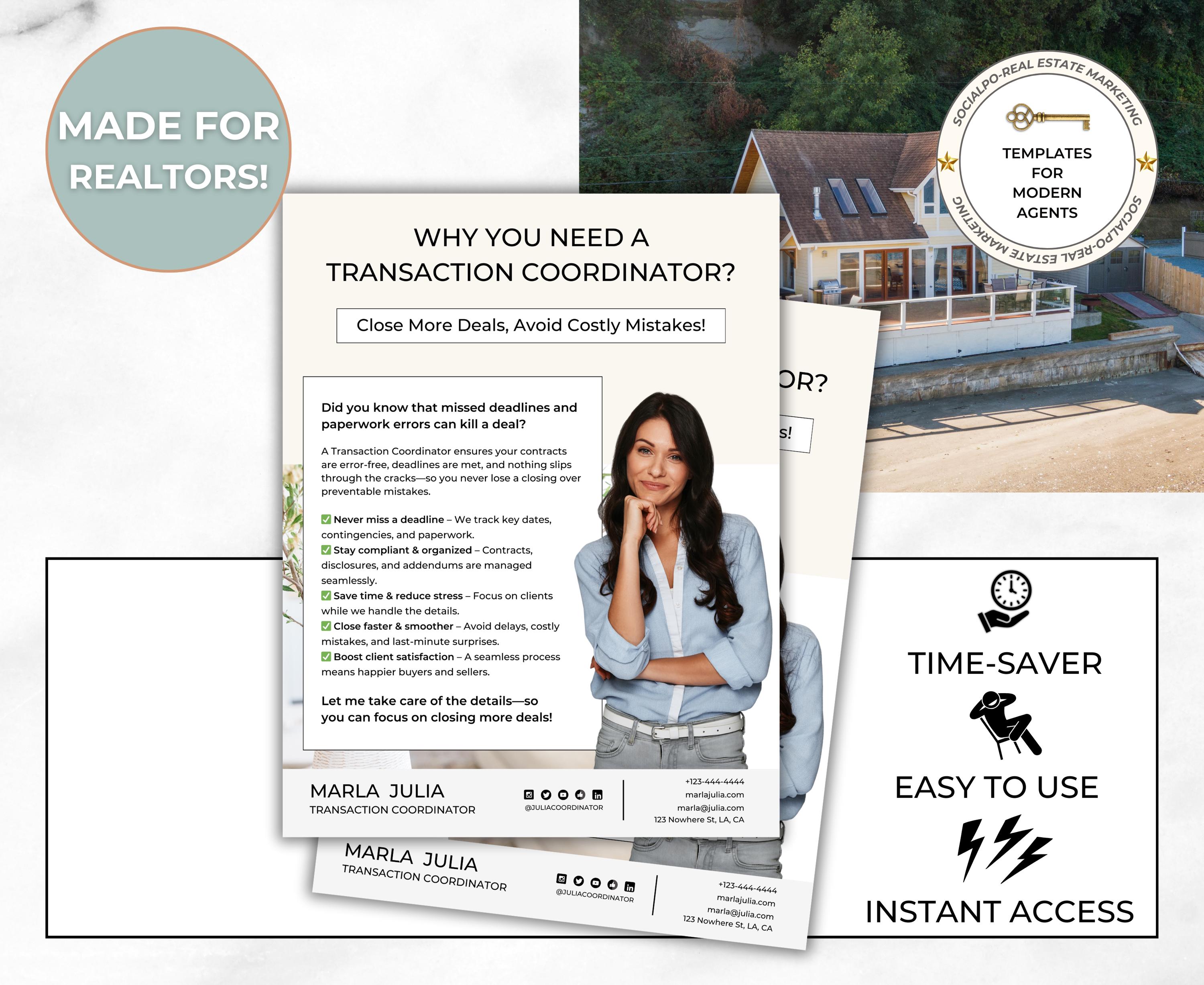 Transaction Coordinator Flyer, Real Estate TC Marketing, Why Hire TC ...