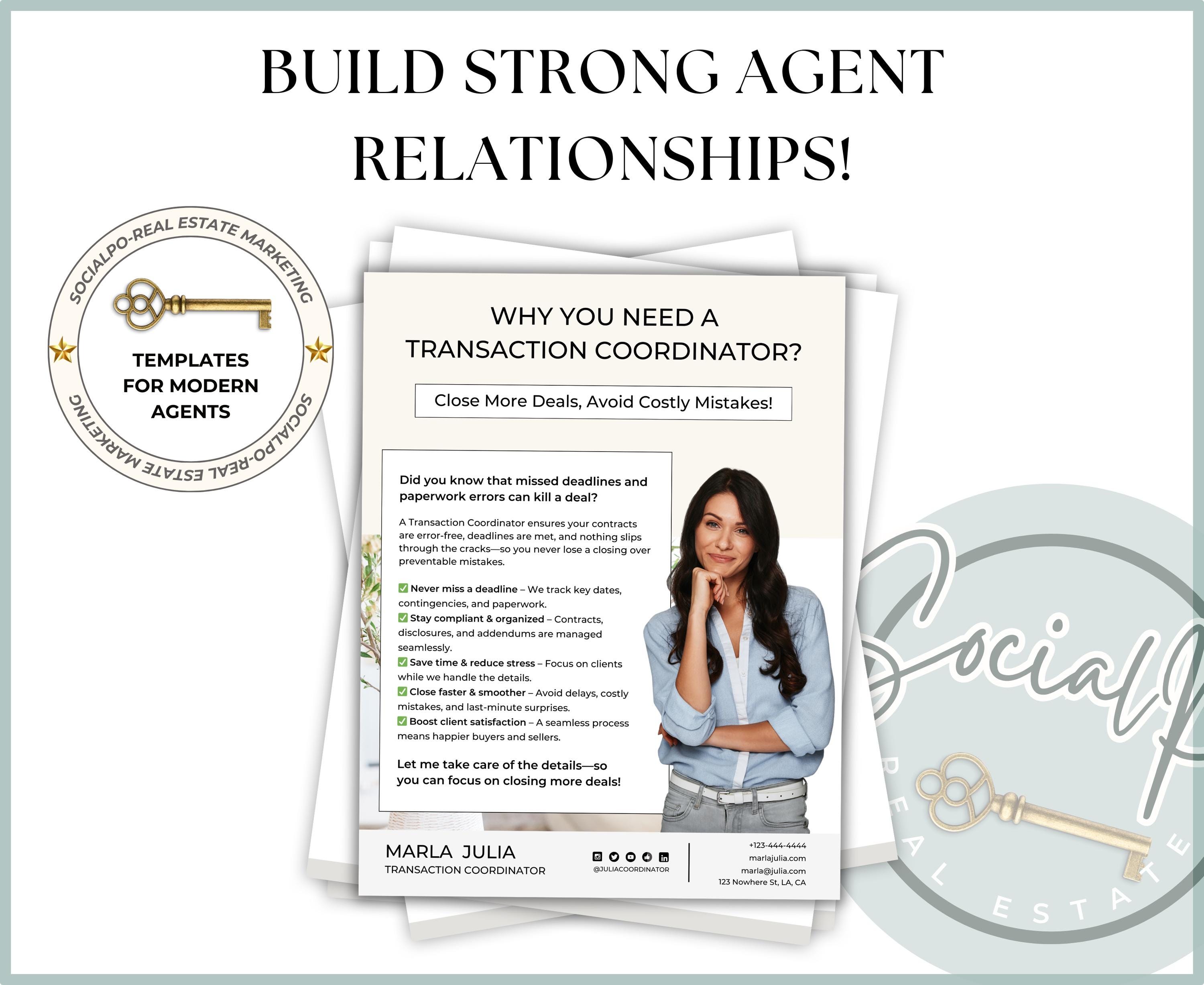 Transaction Coordinator Flyer, Real Estate TC Marketing, Why Hire TC ...