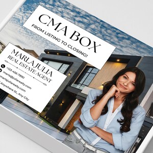 CMA Box Template, Real Estate Pre-listing Box Cover, Listing Presentation Box, Realtor Box Cover ...