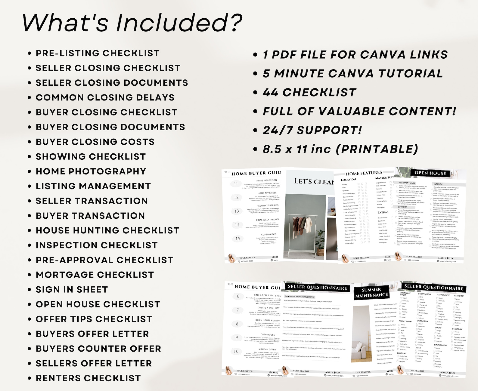 Seller Real Estate Checklist Bundle , Real Estate Buyer Checklist ...