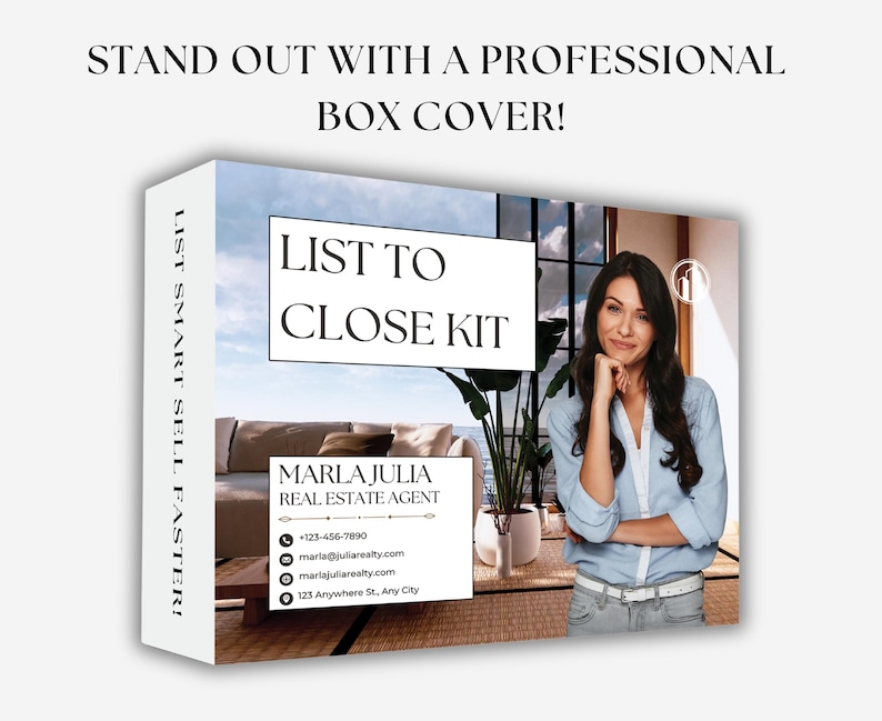 Seller Listing Box Cover Template, Real Estate Presentation Box, CMA Box Template, Custom ...