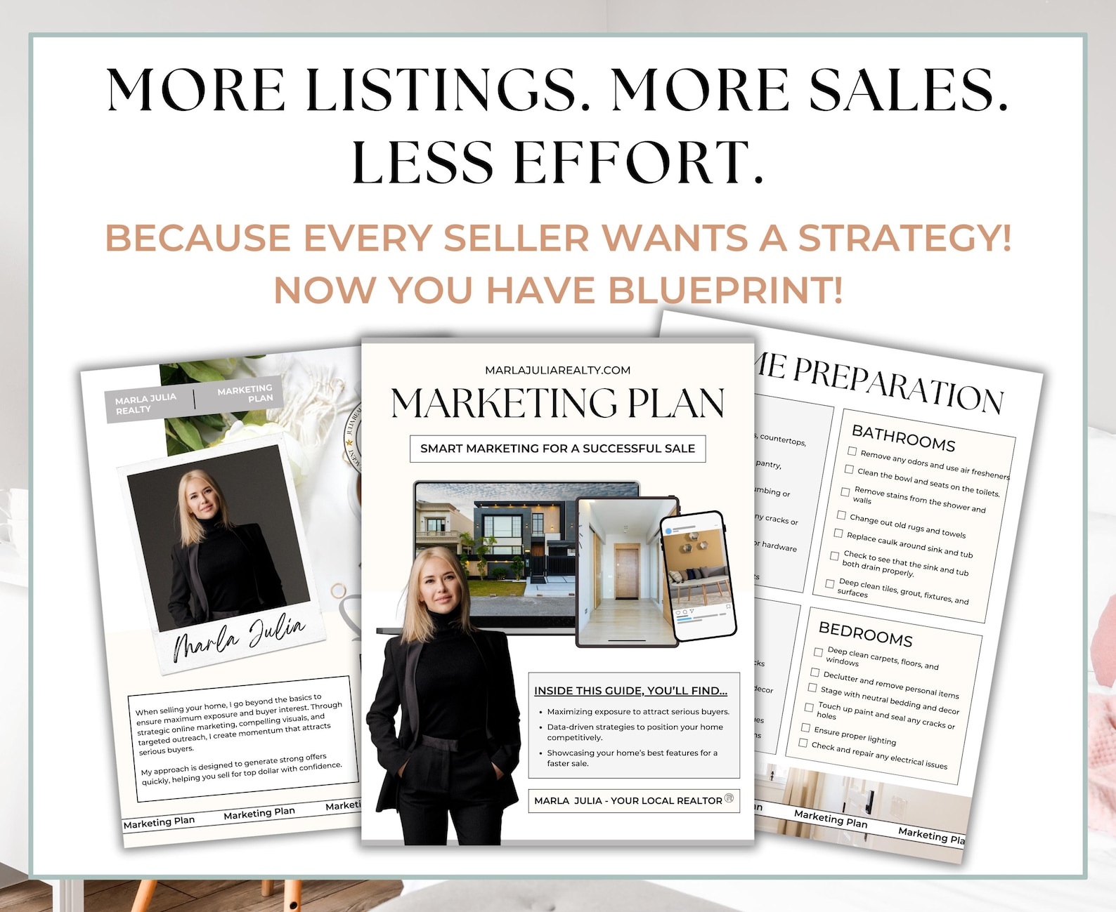 Seller Marketing Plan for Real Estate, Listing Marketing Plan Template ...
