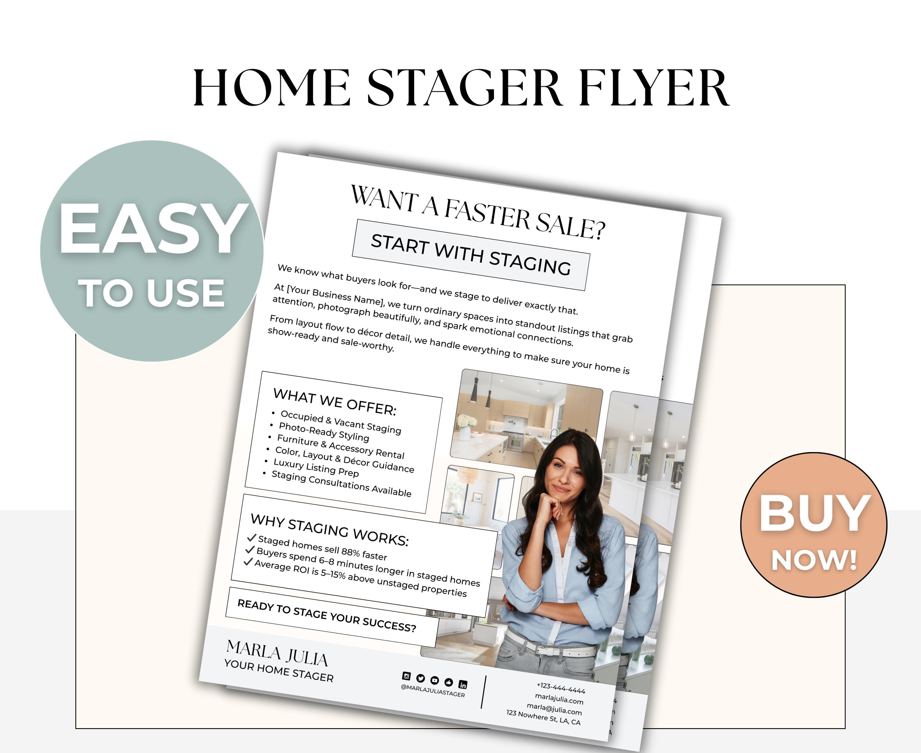 Staging Flyer, Home Stager Marketing Flyer, Staging Consultation Flyer ...