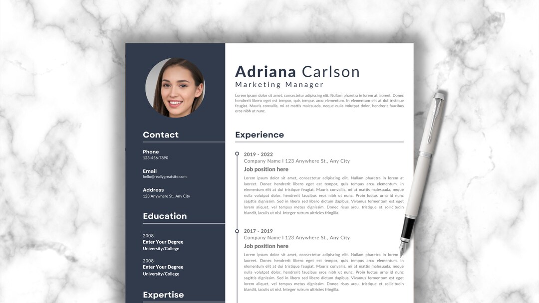 Cv Cv Anglais Cv Simple Cv Template Cv épuré Cv - Etsy