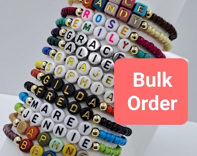 25-50-100-200-1000 Beaded Bracelets/friendship Bracelets/custom Name ...