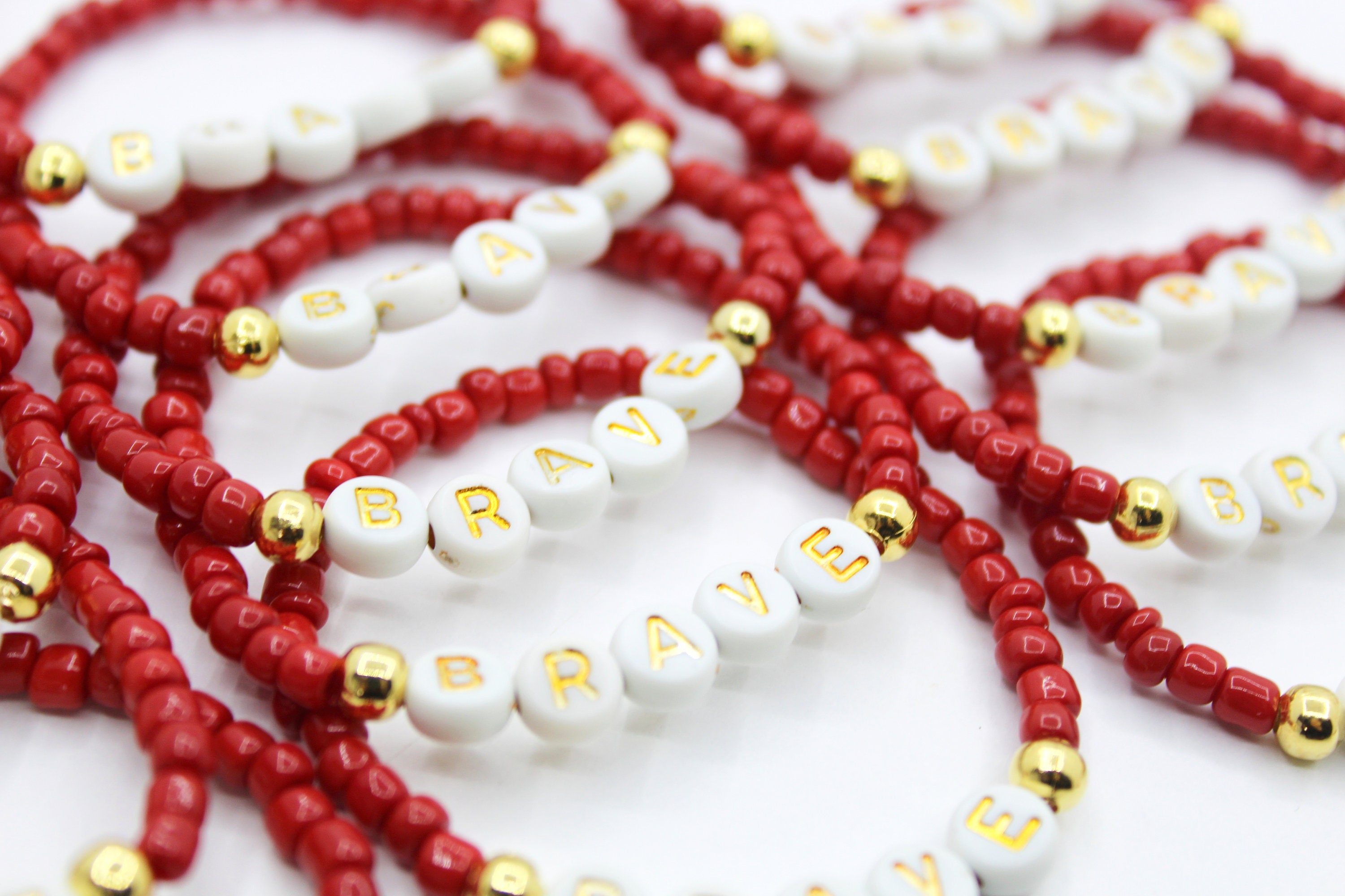 25-50-100-200-1000 Beaded World Bracelets/custom Bracelet/team ...