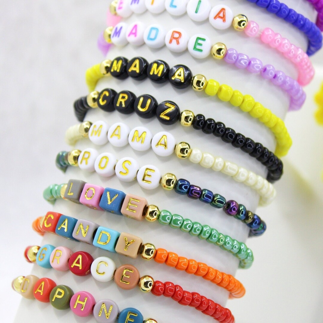 Custom Name Bracelet, Friendship Bracelet, Mama Bracelet, Personalized ...