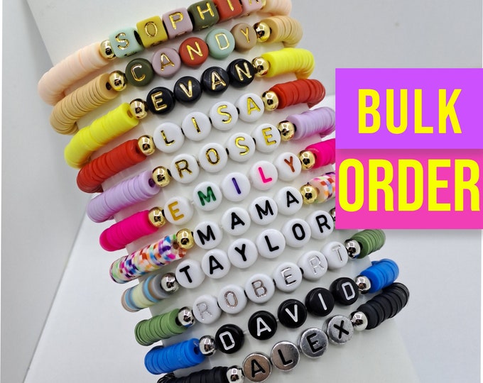 25-50-100-200-1000 Beaded Bracelets/friendship Bracelets/custom Name ...