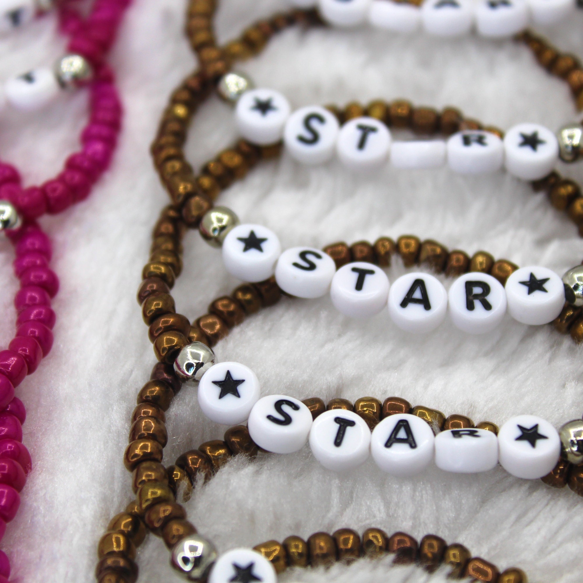 25-50-100-200-1000 Beaded Bracelets/friendship Bracelets/custom Name ...