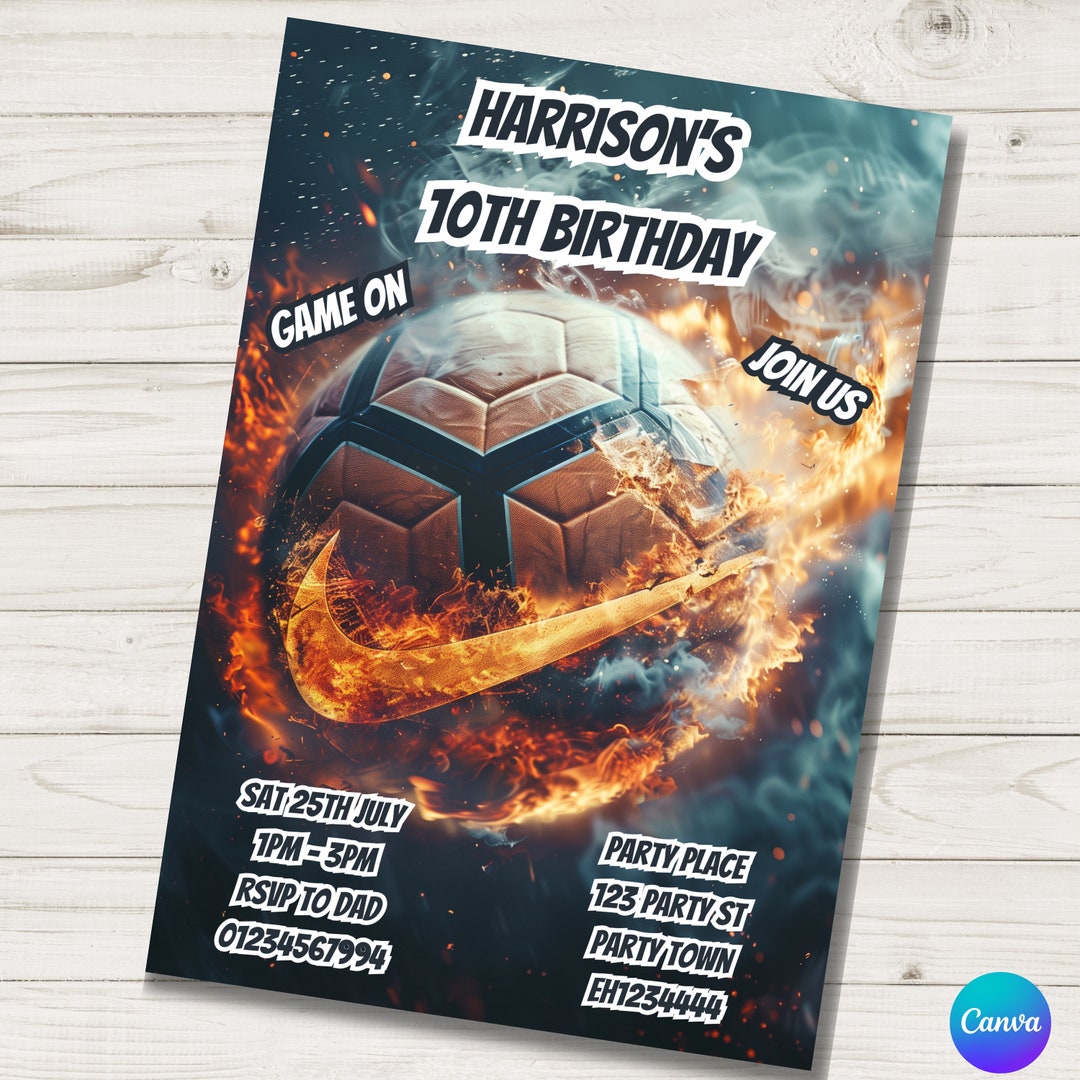 Football Birthday Invitation, Football Party, Soccer Birthday, Soccer ...