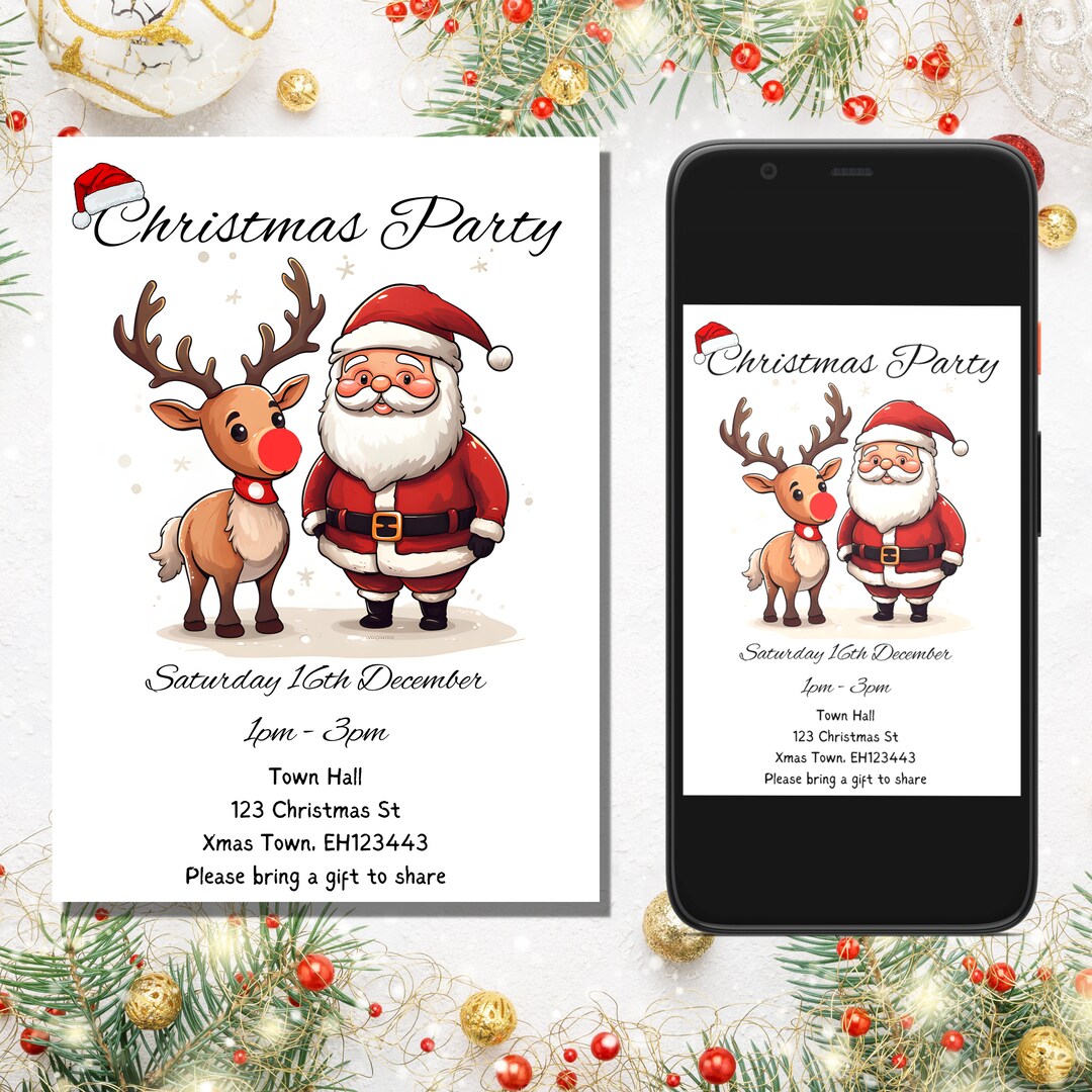 Christmas Party Invitation Christmas Party Invite Xmas Party - Etsy
