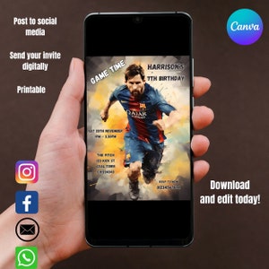 Messi Birthday Invitation, Messi Invitation, Leo Messi Birthday ...