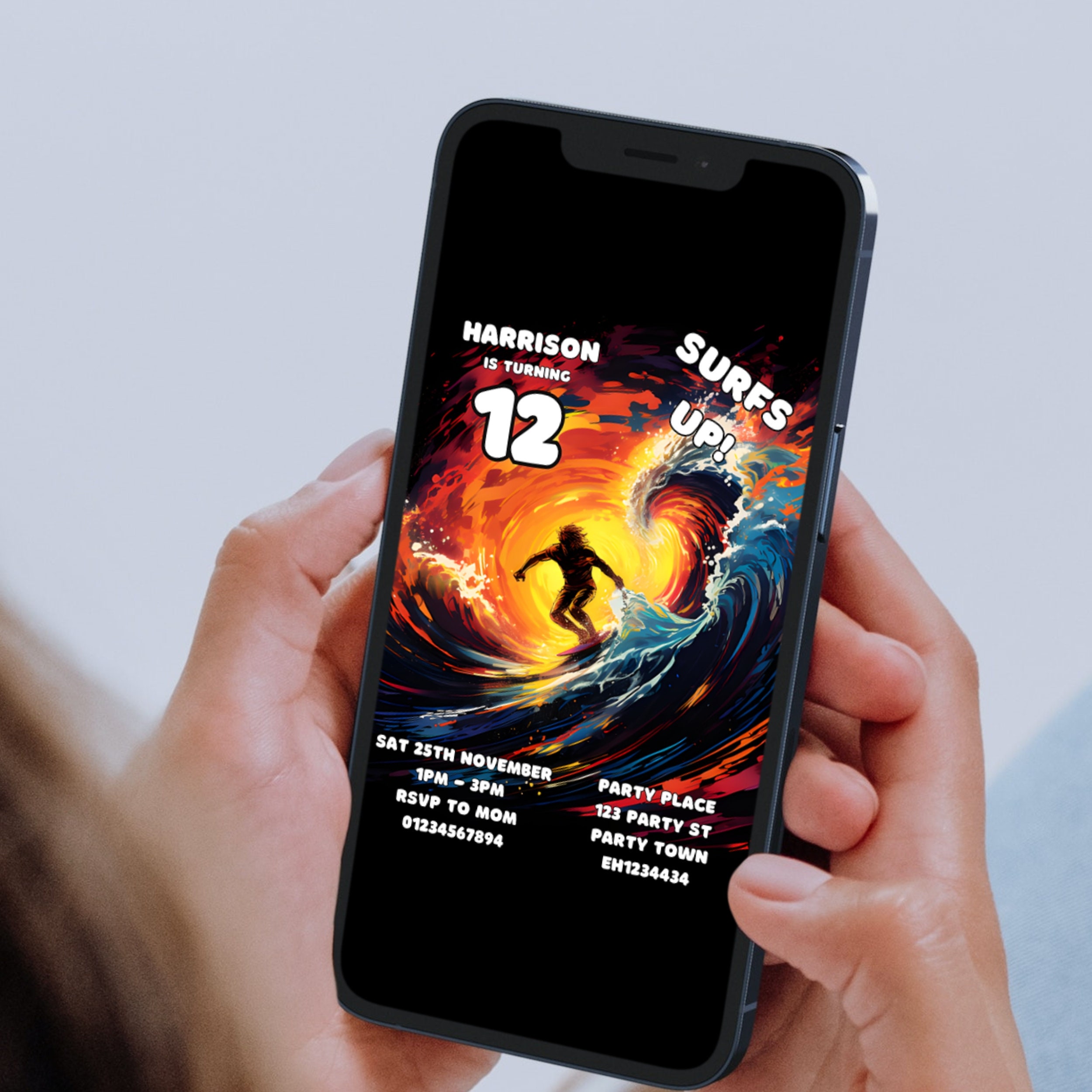 Editable Surfing Birthday Invitation: Surfs up Party (digital Download ...