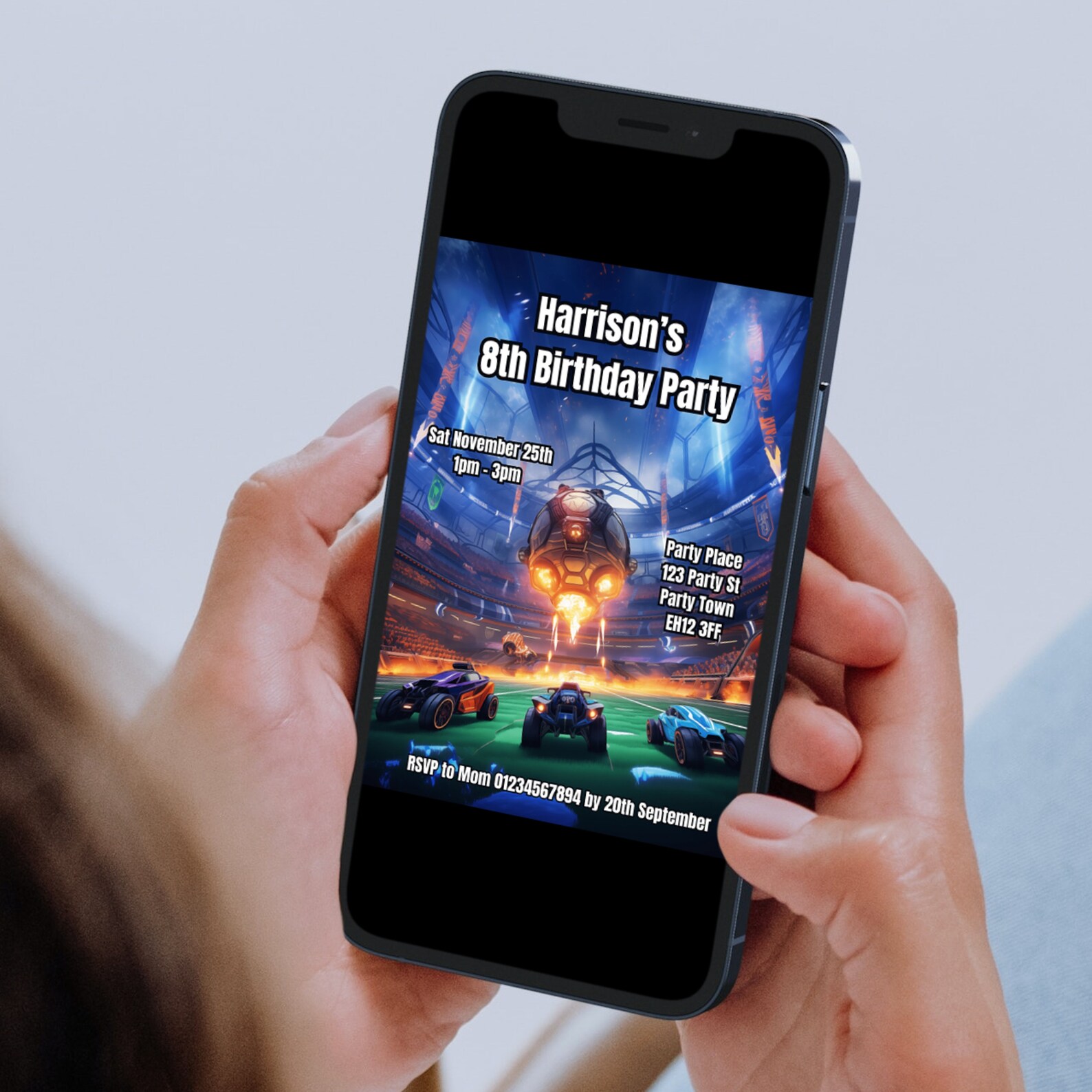 Rocket League Birthday Invitation: Editable Car Video Game Invite ...
