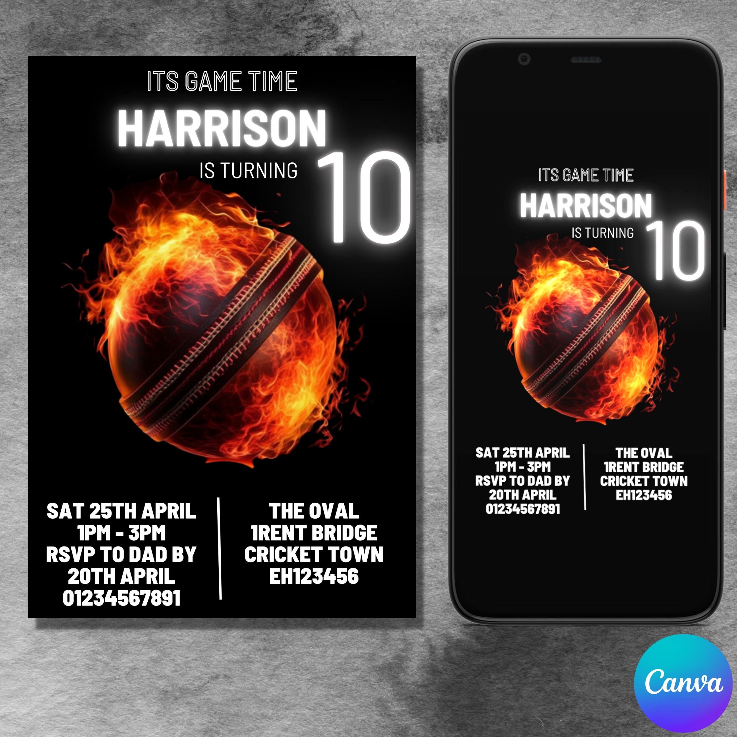 Cricket Birthday Invitation Editable/ Cricket Invitation/ Cricket ...