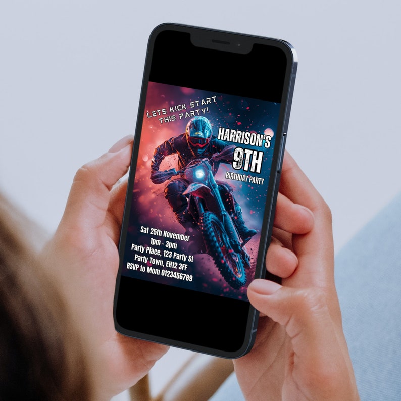 Motocross Birthday Invitation: Dirt Bike Party (editable Digital File ...