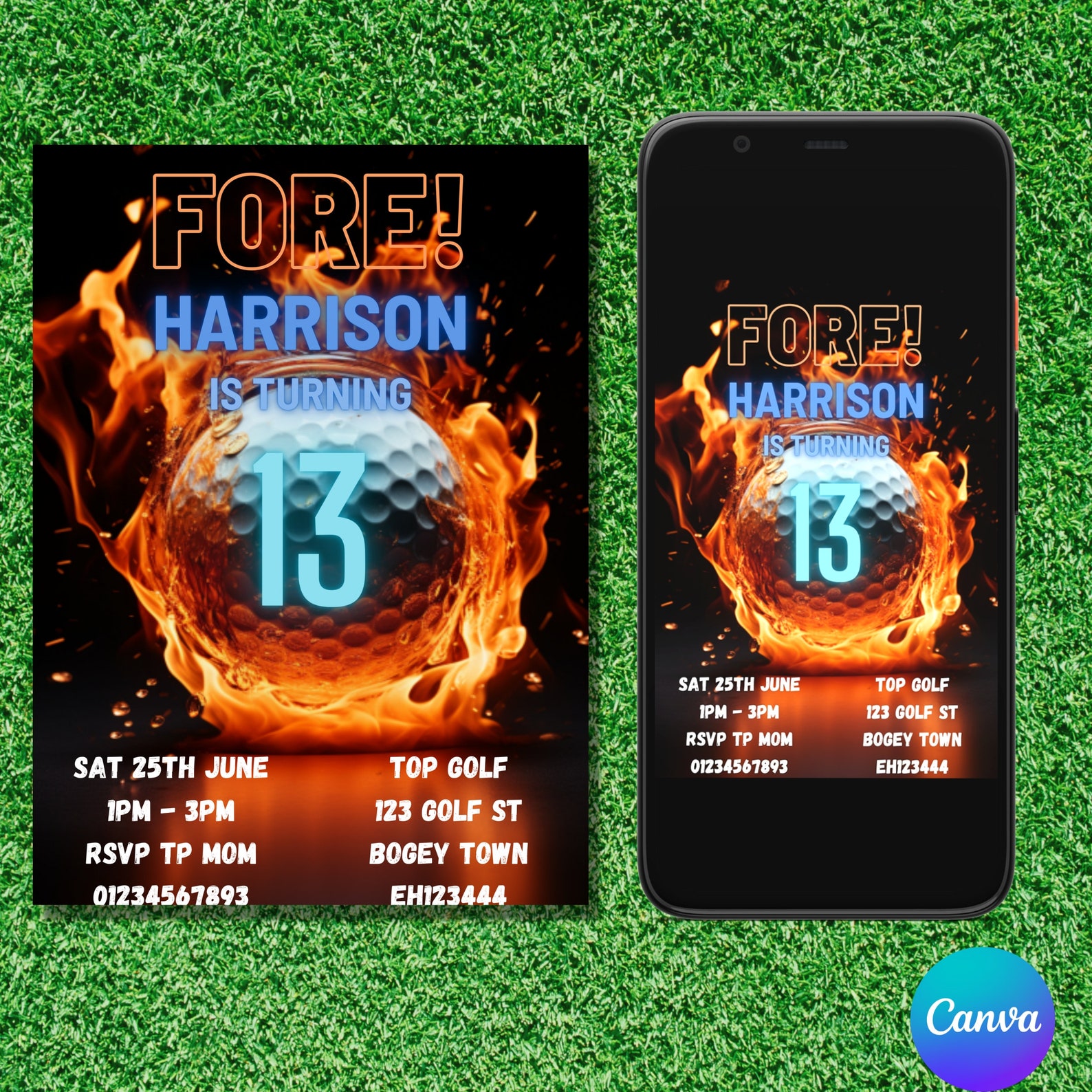 Golf Birthday Invitation/ Top Golf Invitation/ Golf Party Invitation ...