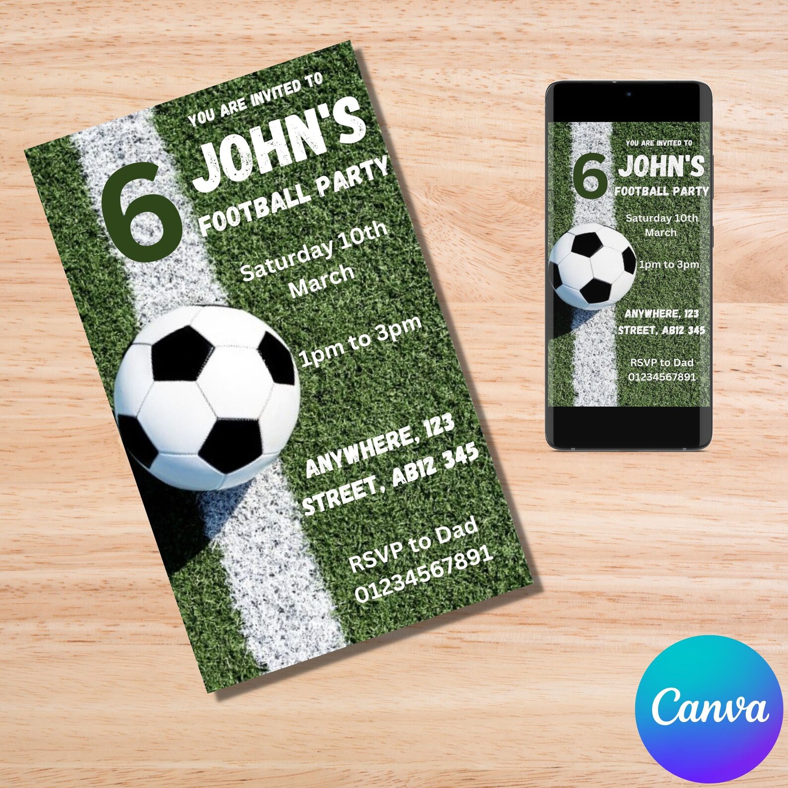 Soccer Party Invitation/ Football Party Invitation/ Futbol - Etsy