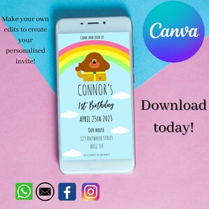 Hey Duggee Birthday Invitation/ Hey Duggee Invite/ Digital Invite ...