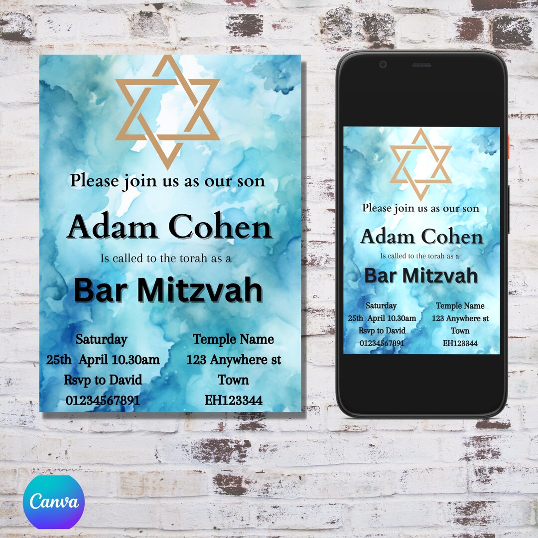 Mitzah Invitation/ Bar Mitzvah Invitation/ Bat Mitzvah Invitation ...