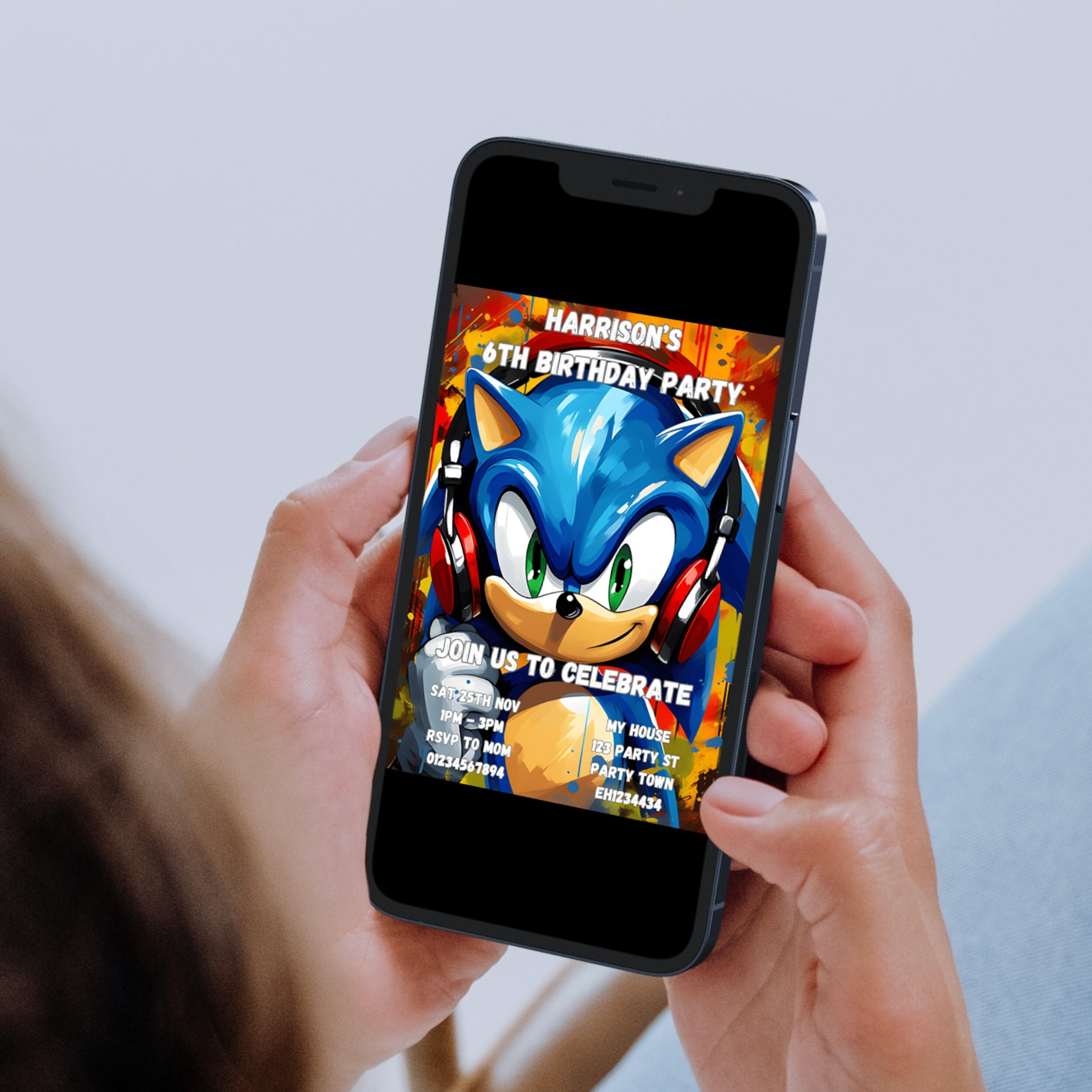 Sonic Birthday Invitation/ Sonic Invitation/ Editable Invitation ...