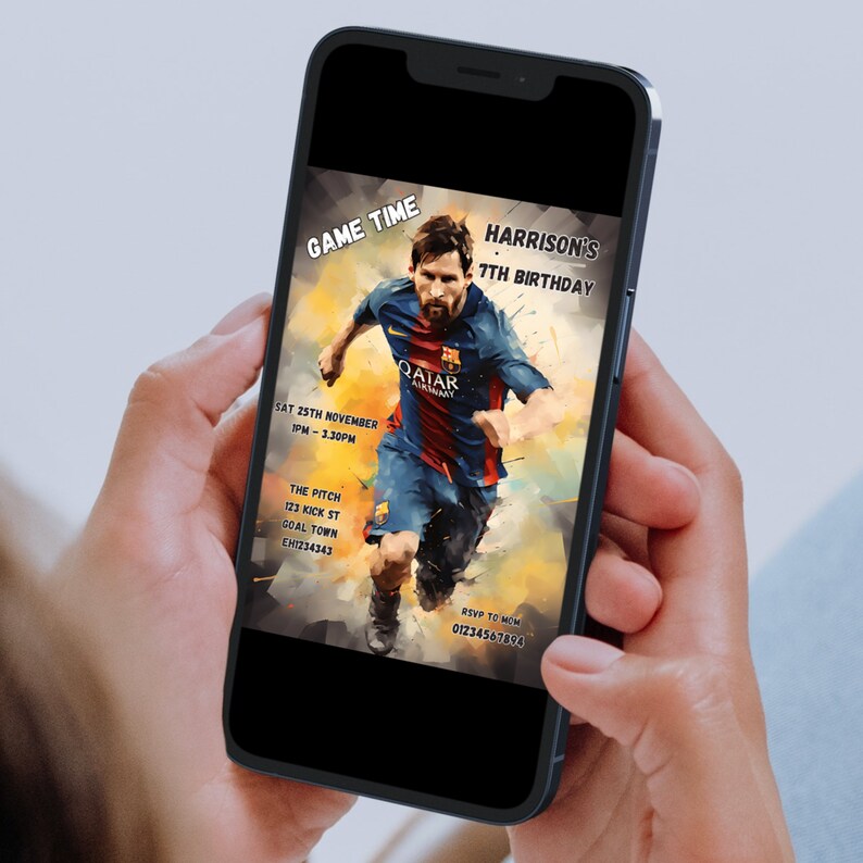 Invitación de cumpleaños de Leo Messi: Fiesta de fútbol (digital ...