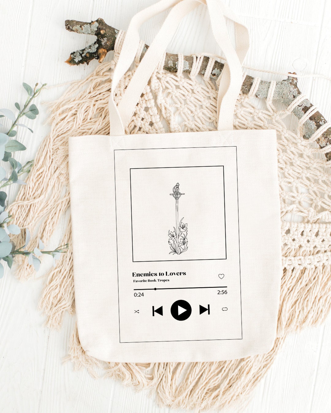 Enemies to Lovers Tote | Bookish Merch | Fantasy Totes |.trope Totes ...