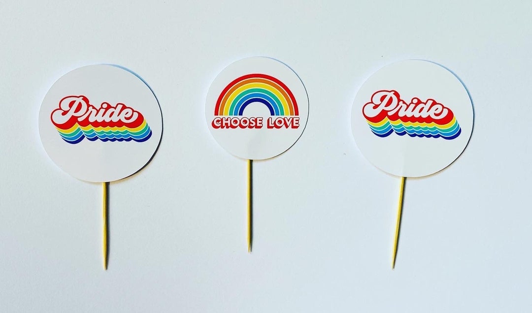 Rainbow Pride Inspired Cupcake Toppers - Etsy