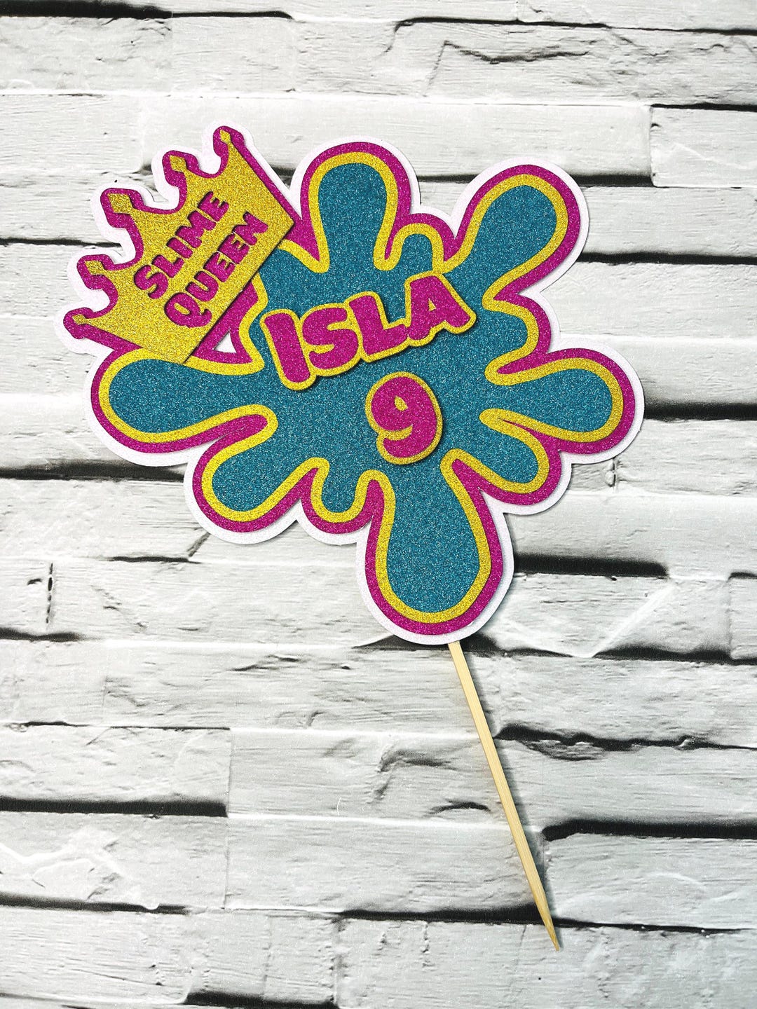 Personalised Slime Queen Cake Topper - Etsy