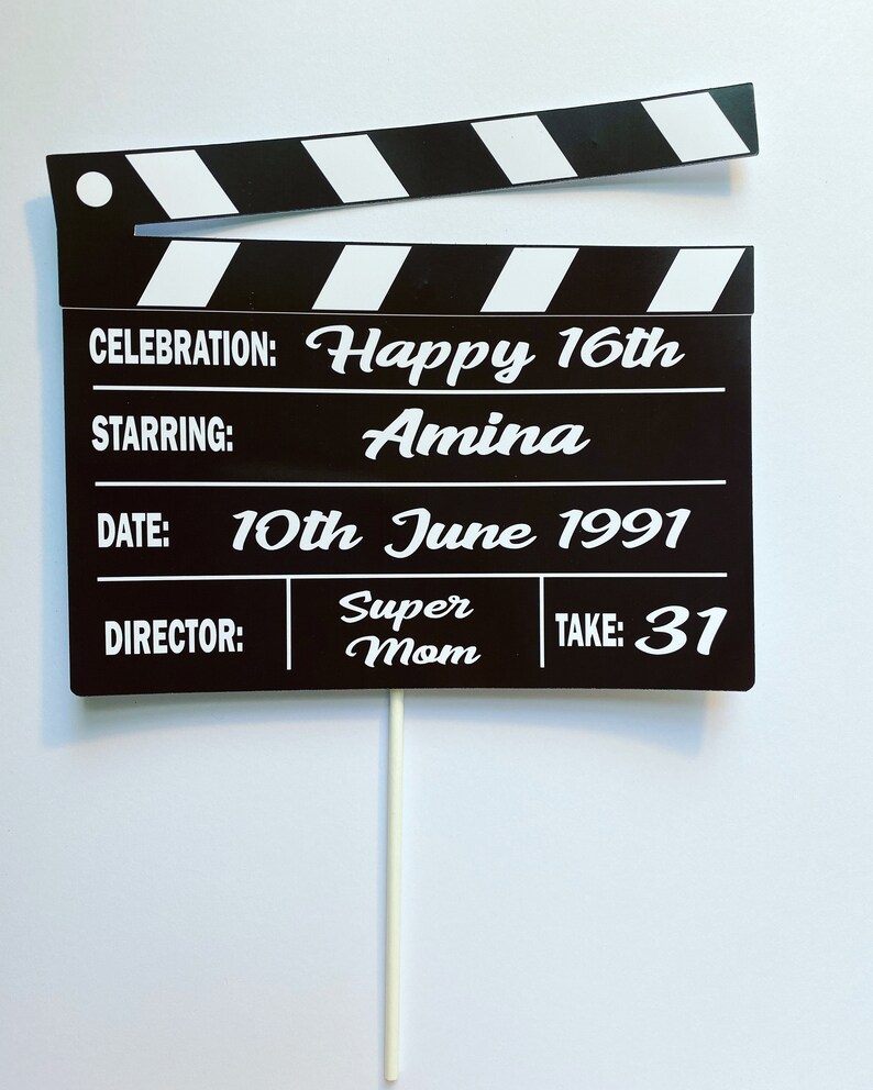 Personalised Movie Slate Birthday Cake Topper - Etsy