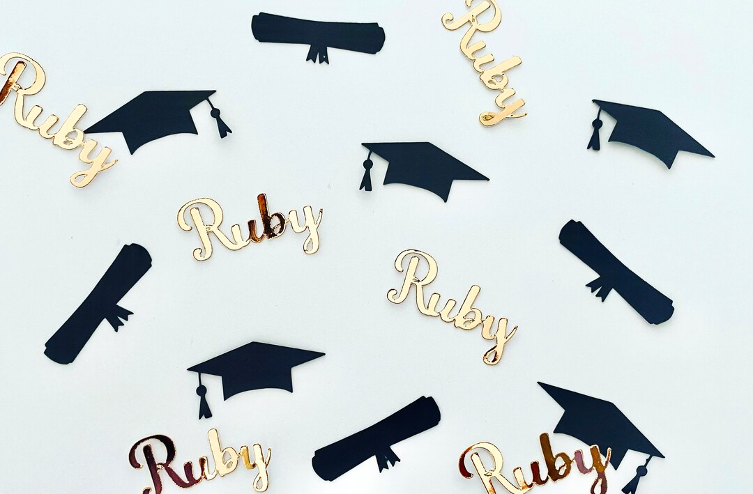 Personalised Rose Gold Graduation Table Confetti - Etsy UK