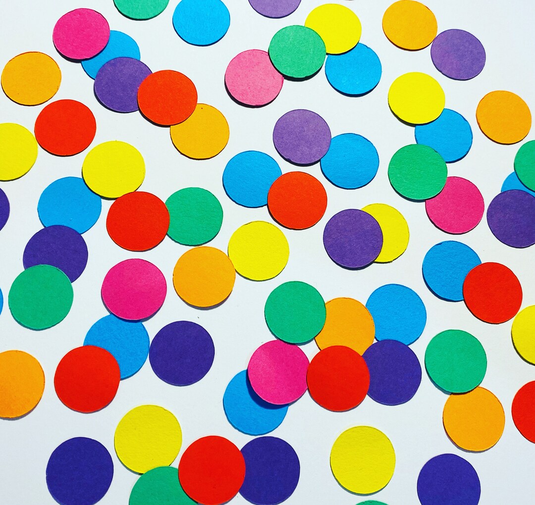 Round Rainbow Table Confetti - Etsy