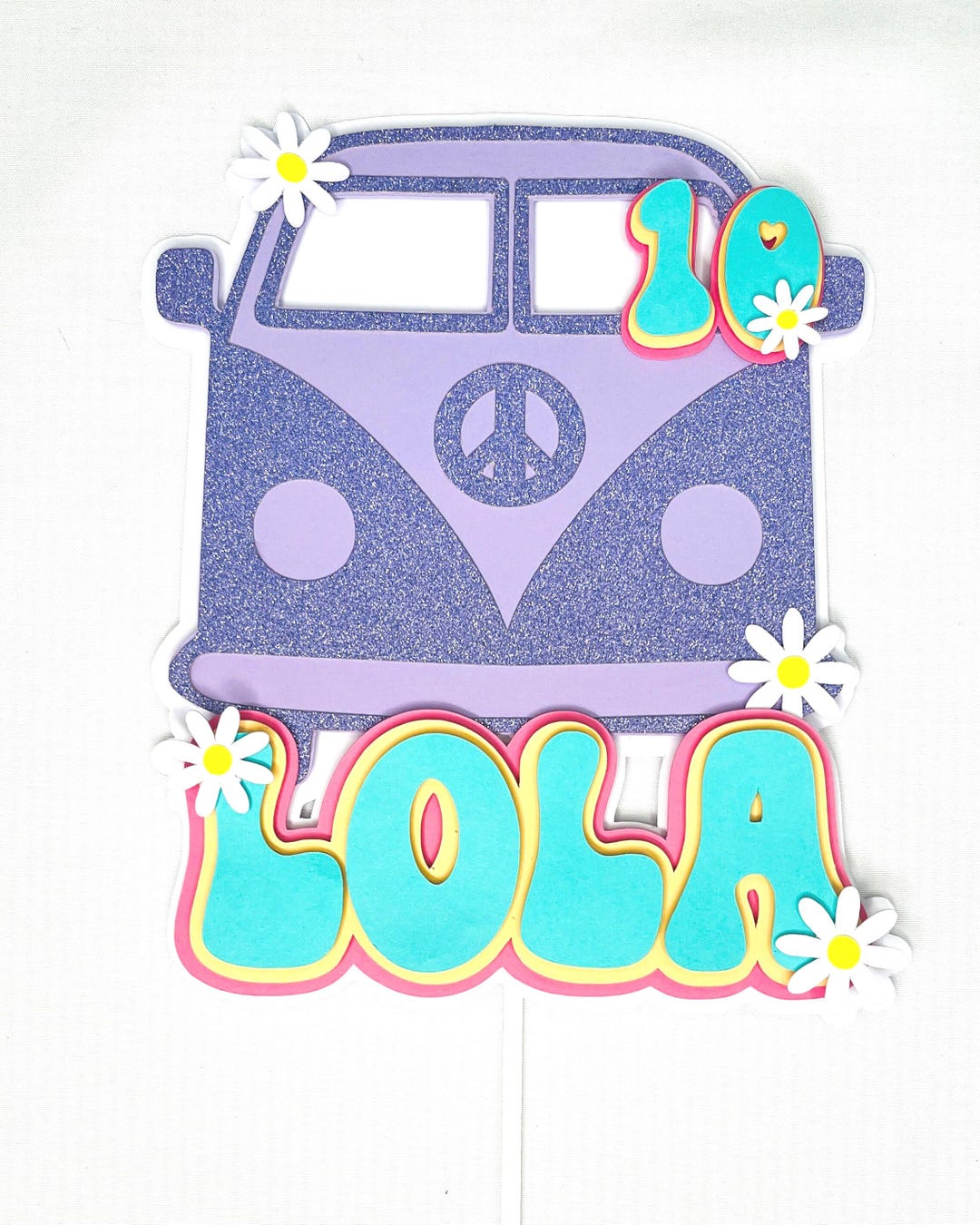 Personalised Retro Hippy Inspired Camper Van Cake Topper - Etsy