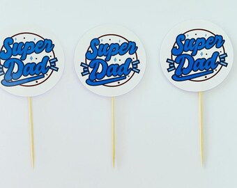 Super Dad Cupcake Toppers, Happy Father's Day Party, Printable Food ...
