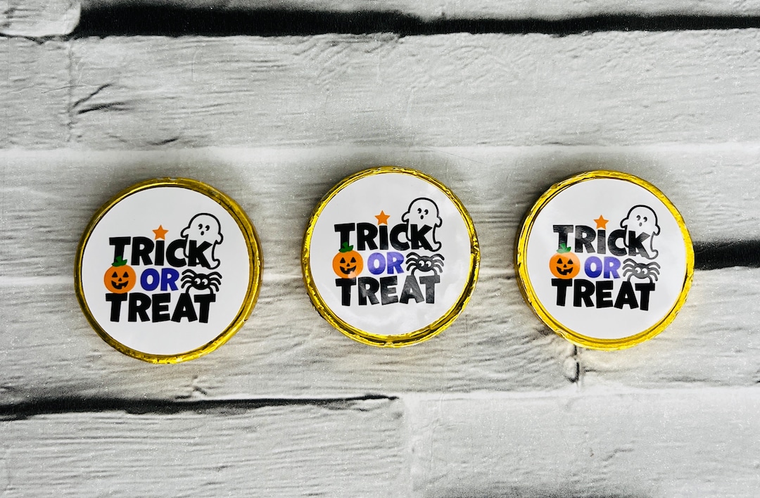 Halloween Trick or Treat Chocolate Coins, Pack of 8 - Etsy