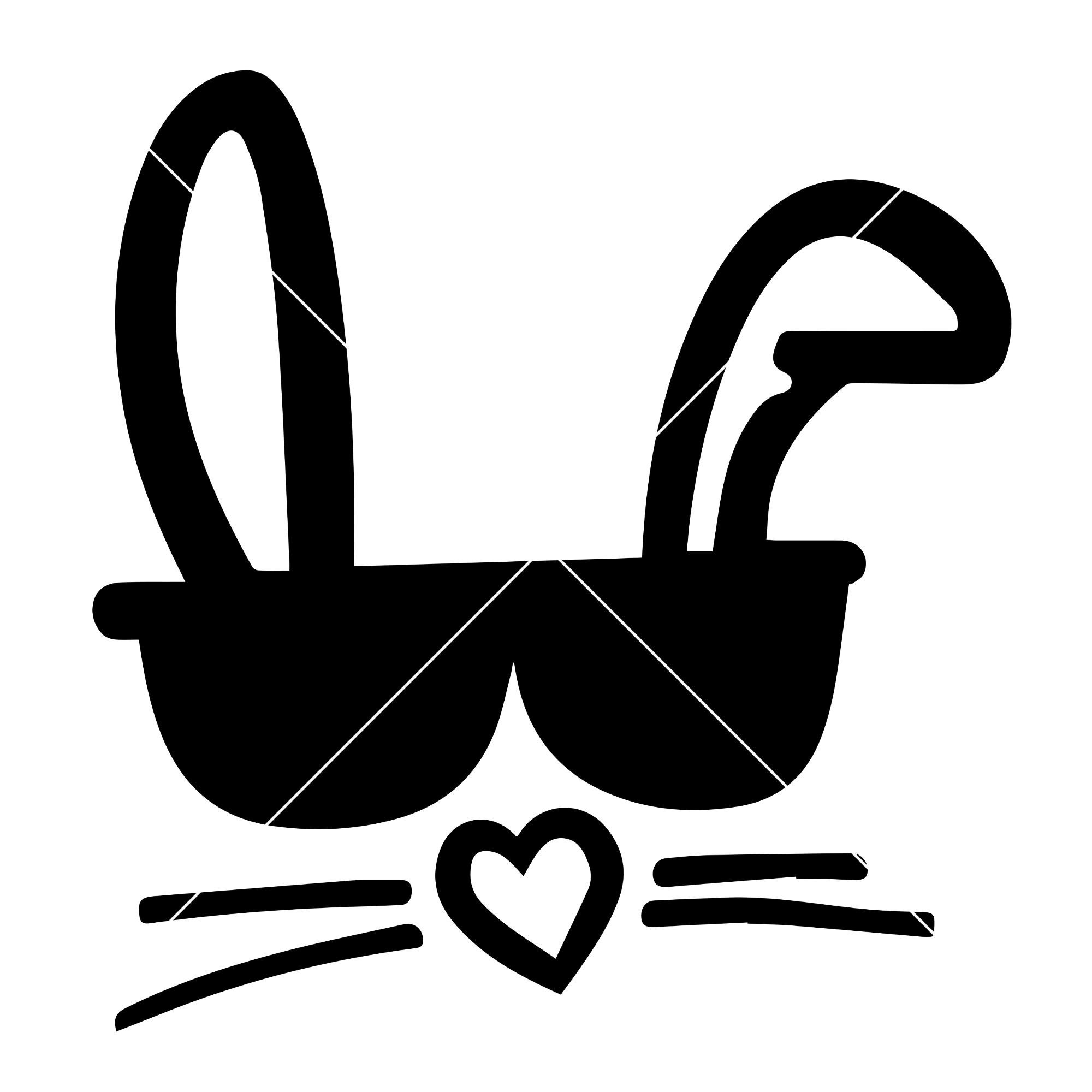 Easter Bunny Svg Png Dxf, Cool Bunny Svg Png Dxf, Cri Cut File, Clipart ...