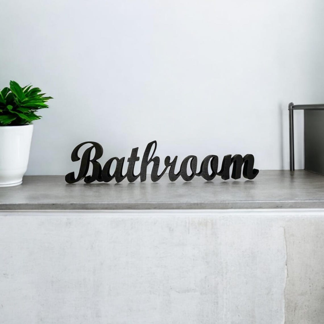 Bathroom Sign Free Standing, Modern Bathroom Decor - Etsy